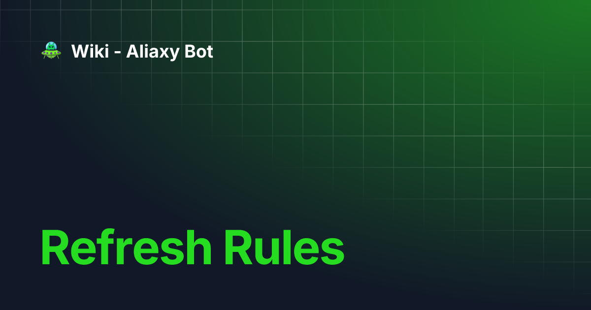 Refresh Rules | Wiki - Aliaxy Bot