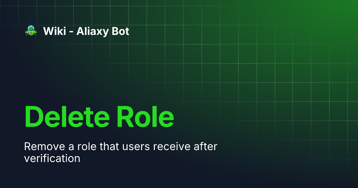 Delete Role | Wiki - Aliaxy Bot